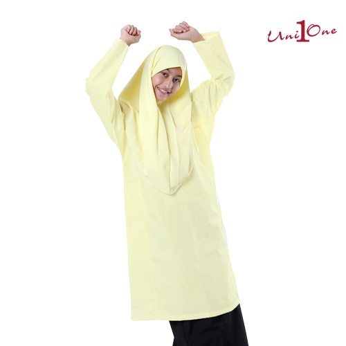 Uni1One Baju Kurung Cotton Warna Kuning // Baju Kurung Kuning // Yellow ...