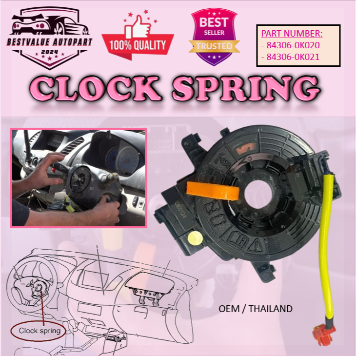 💫MALAYSIA READY STOCK💫TOYOTA HILUX INNOVA FORTUNER CLOCK SPRING ...