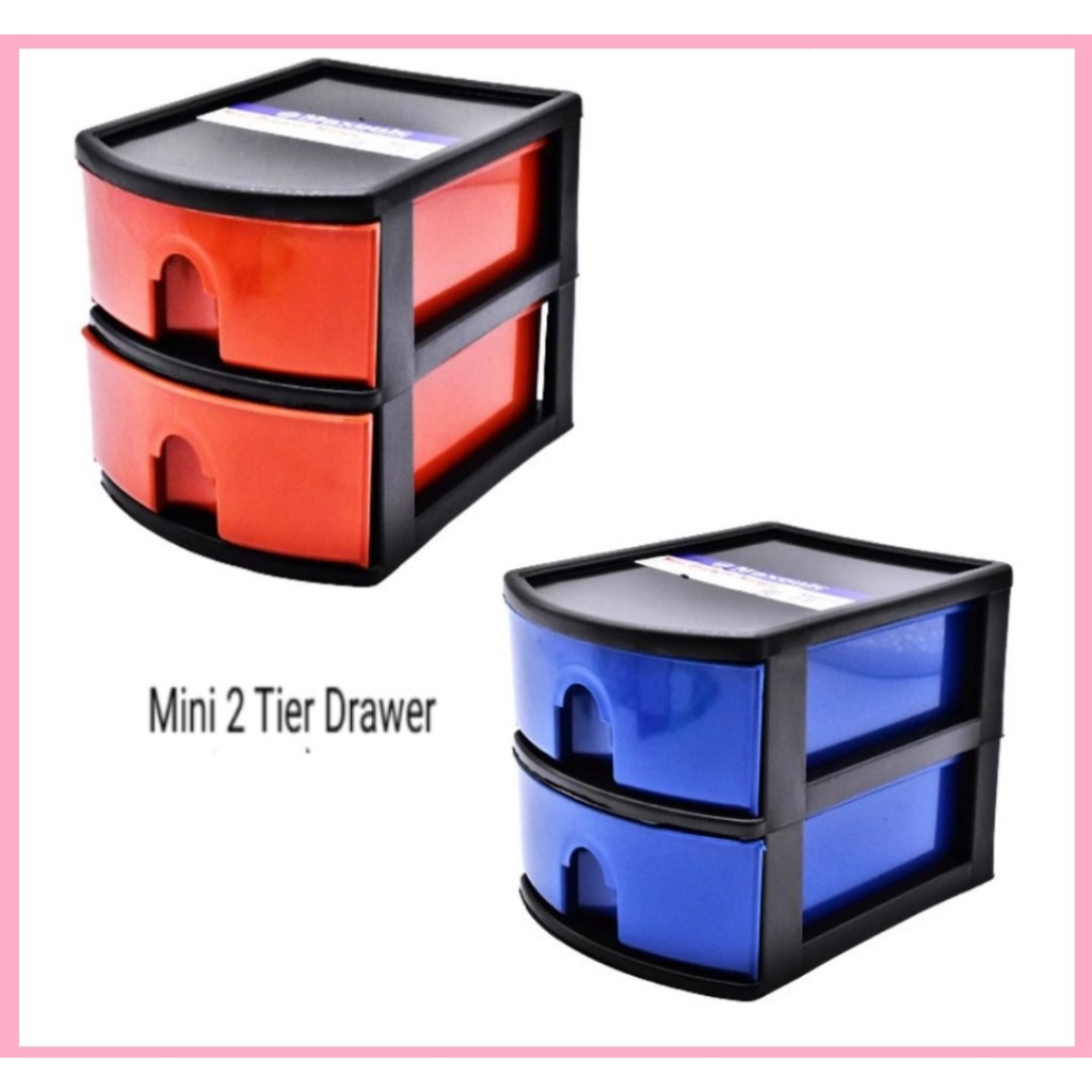 Mini Drawer 2 Tier Drawer (Random Color) | Shopee Malaysia
