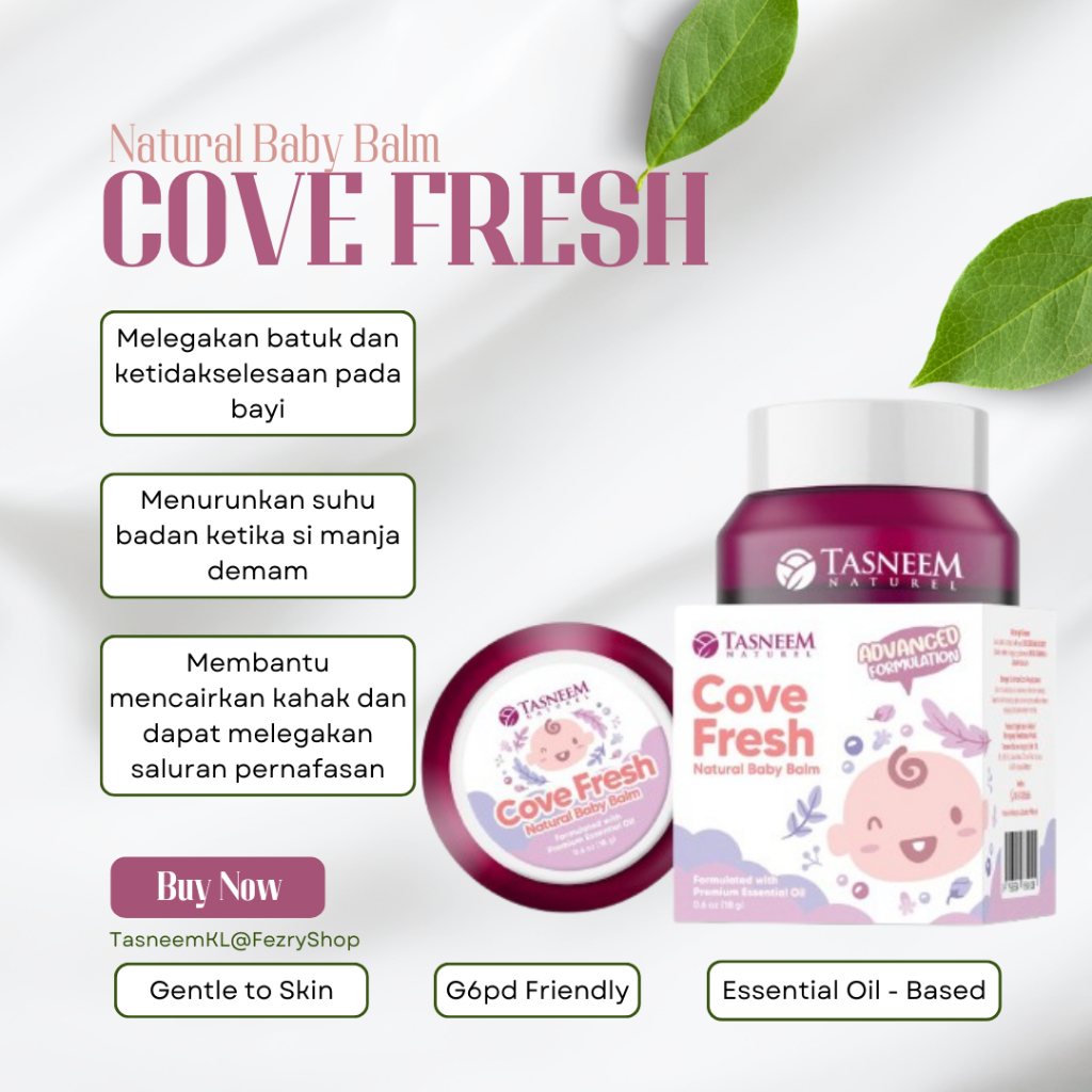 Baby Newborn Tasneem Naturel Set Demam Batuk Selsema Cove Fresh Balm ...