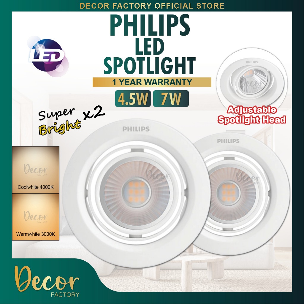 PHILIPS LED Spotlight Eyeball 59776 Pomeron 7W Recessed Spotlight SL201 ...
