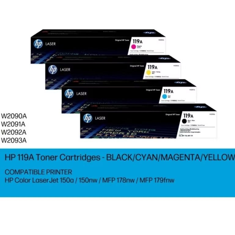 HP 119A Original Color Laser Toner Cartridge W2090A W2091A W2092A ...