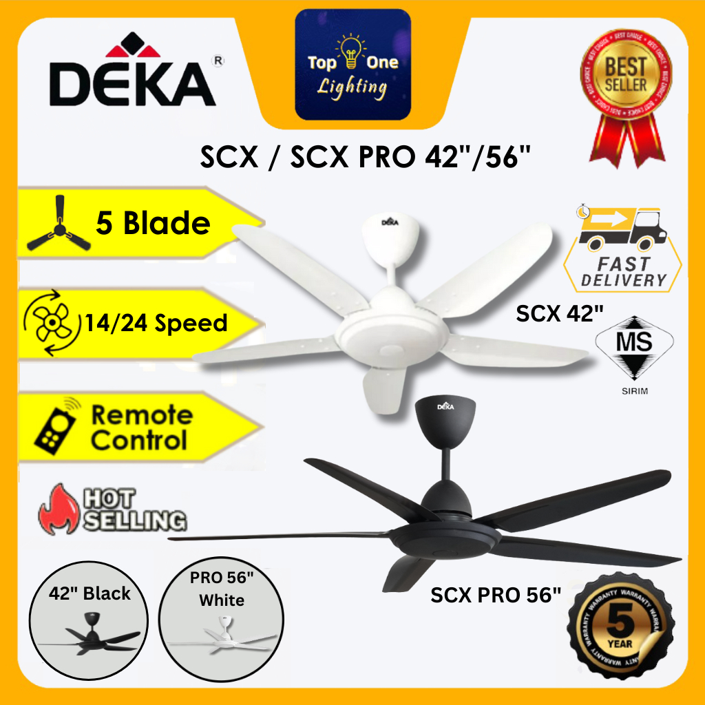 🔥FREE SHIPPING🔥 DEKA Ceiling Fan SCX 42 /SCX56 Remote Control Fans 5 ...