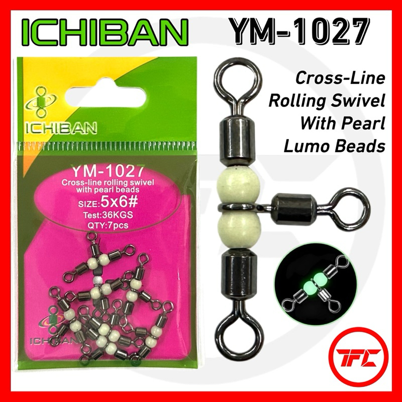 ICHIBAN YM1027 Cross-Line Rolling Swivel With Pearl Beads YM-1027 T ...