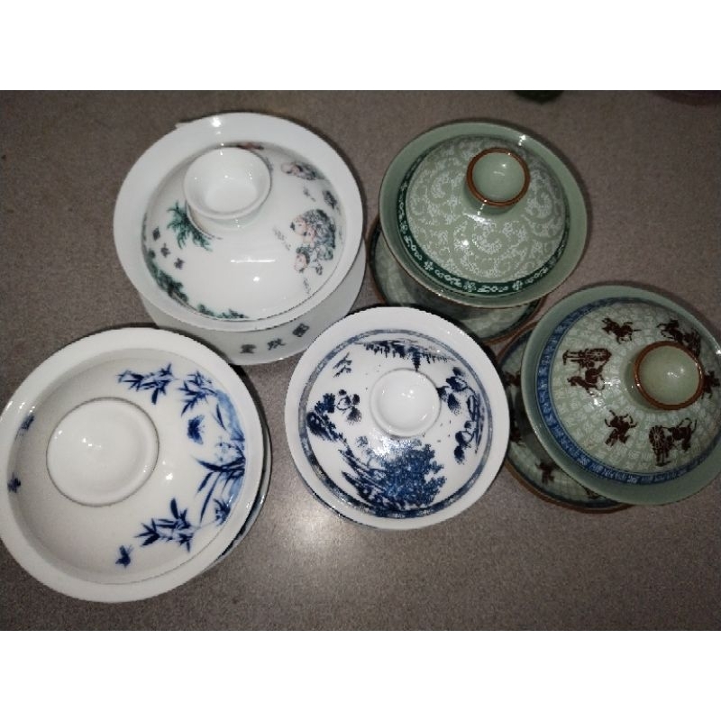 Ancient tea cup chinese style blue and white porcelain house ...