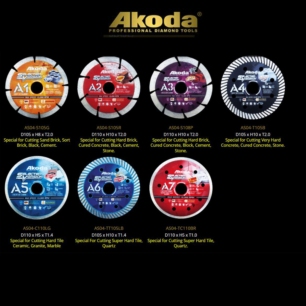 AKODA SELECTED VERSION DIAMOND CUTTING BLADE - 4" (NEW PACKAGING ...
