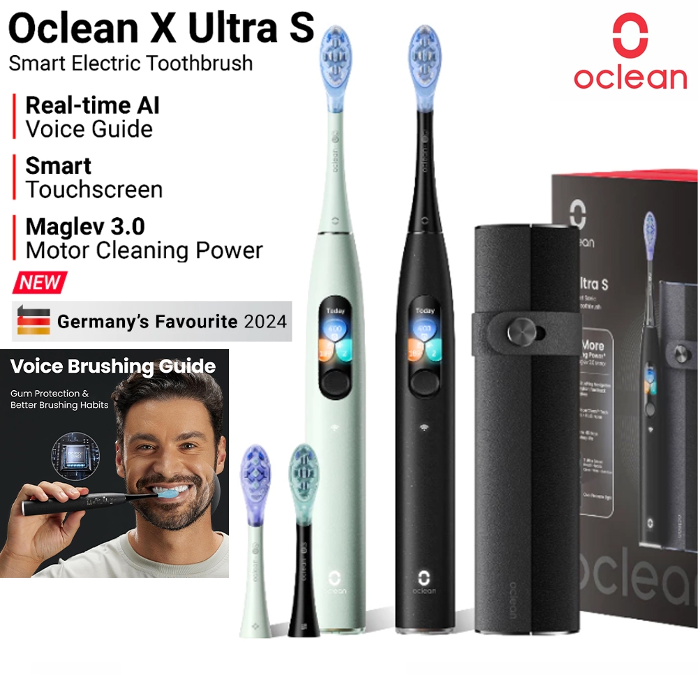 Oclean X Ultra S WiFi Smart Sonic Electric Toothbrush Gum Care Clean White Brush Head FlexfFit ...