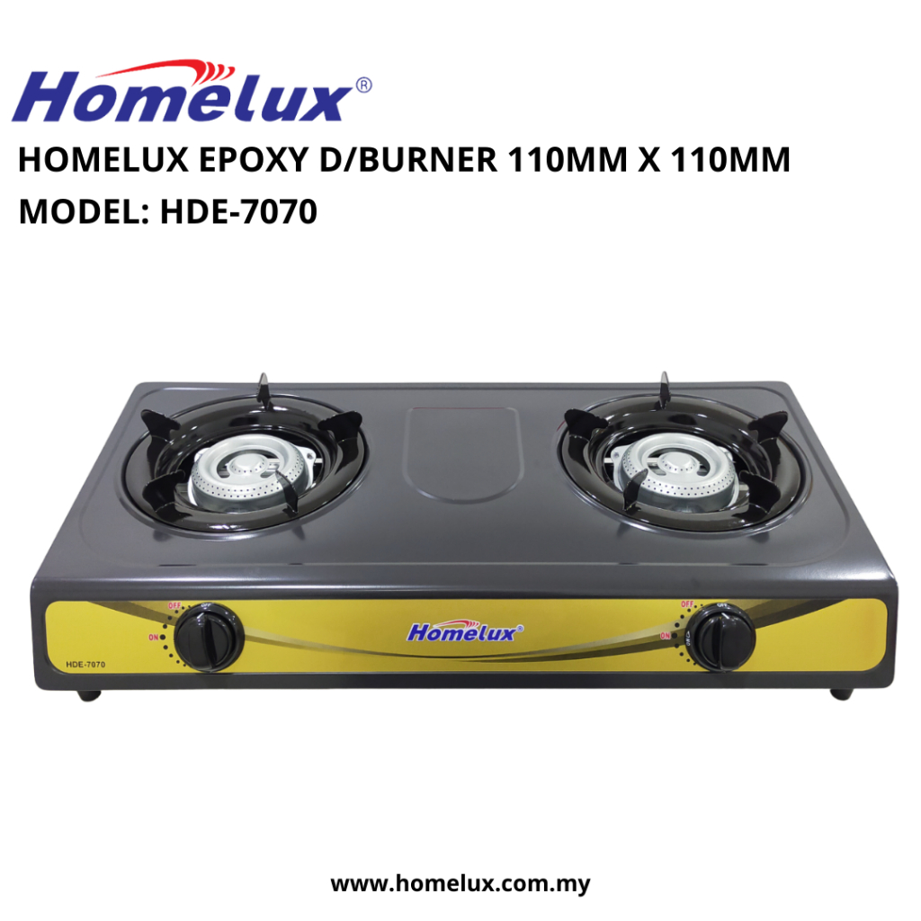 [ SIRIM ] HOMELUX EPOXY DOUBLE BURNER GAS STOVE HDE-7070 | Shopee Malaysia