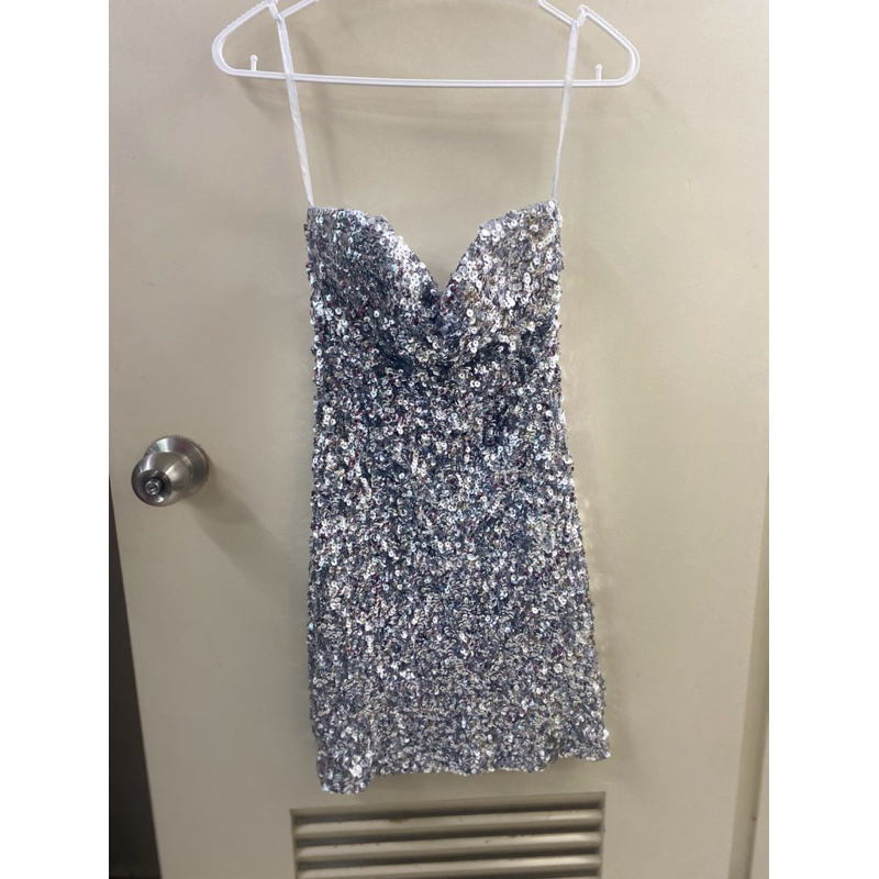 Sexy Dress Bling Bling Grey | Shopee Malaysia