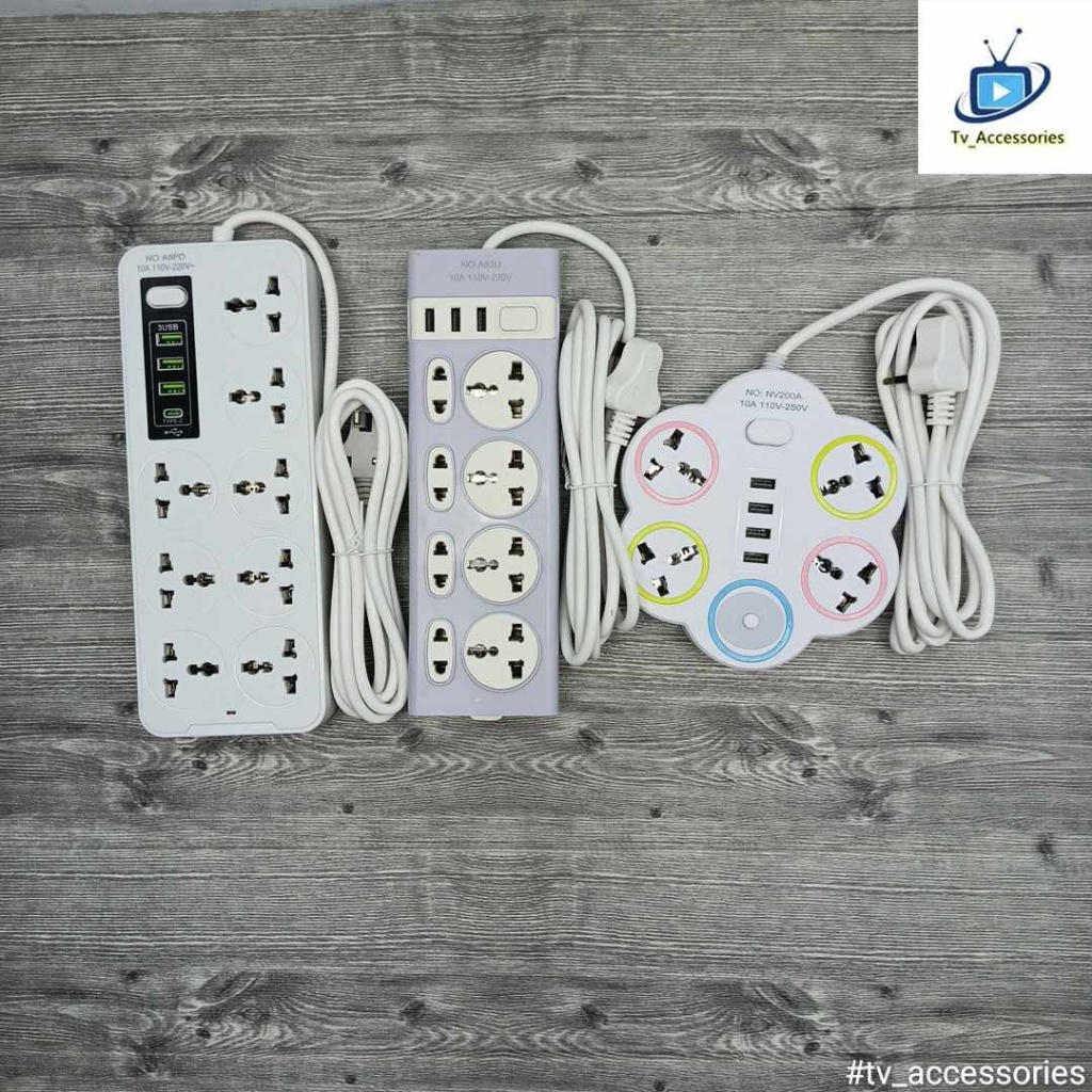 Universal extension plug socket with usb port fast charging extend cord ...