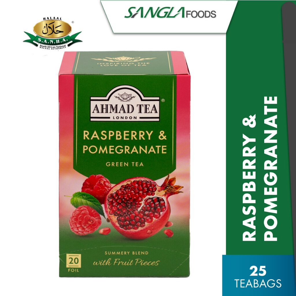 Ahmad Tea Raspberry Promegranate Green Tea (20 Teabags) Halal Certified ...