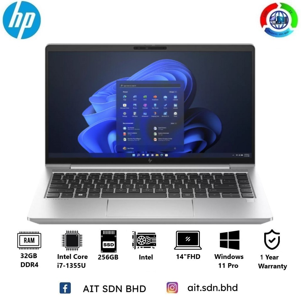 HP EliteBook 640 G10 (8N9F6PP) 14"FHD Laptop Intel® Core™ i7-1355U 32GB ...