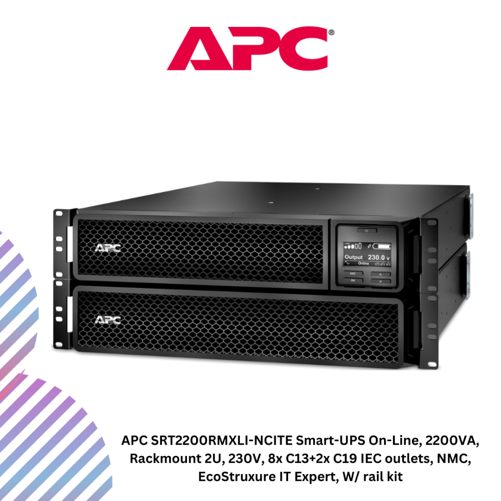 APC SRT2200RMXLI-NCITE Smart-UPS On-Line, 2200VA, Rackmount 2U, 230V ...