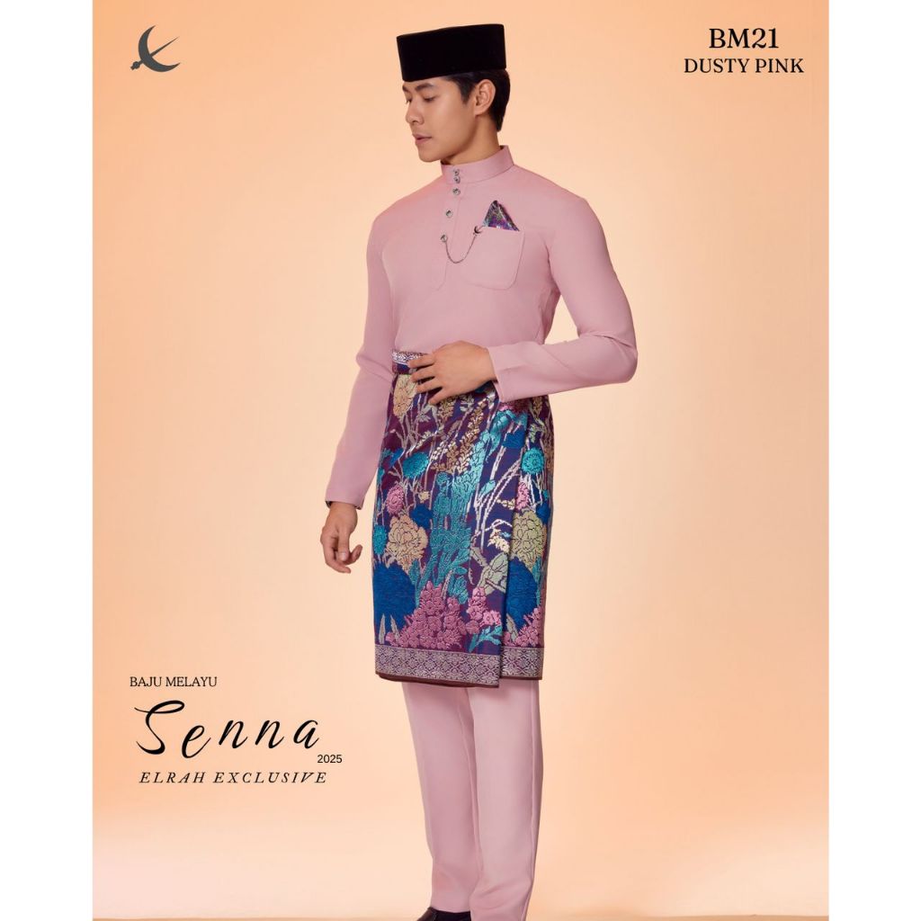 Elrah Exclusive Senna 2025 - Dusty Pink : Free Gift + Butang + Sampin ...
