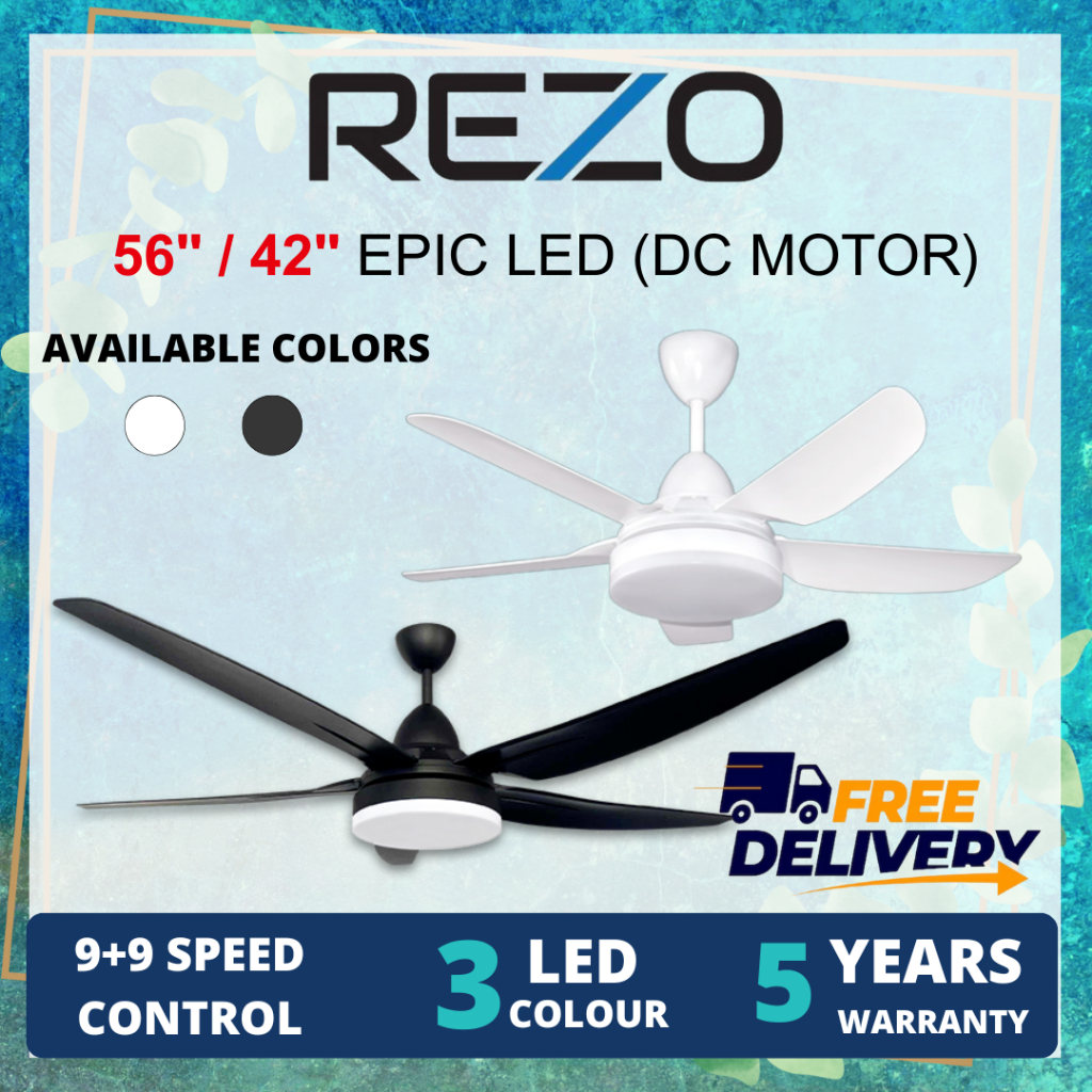 FREE SHIPPING 】 Rezo EPIC 56"/42" LED 3 Colour Light DC 9 Speed Remote ...