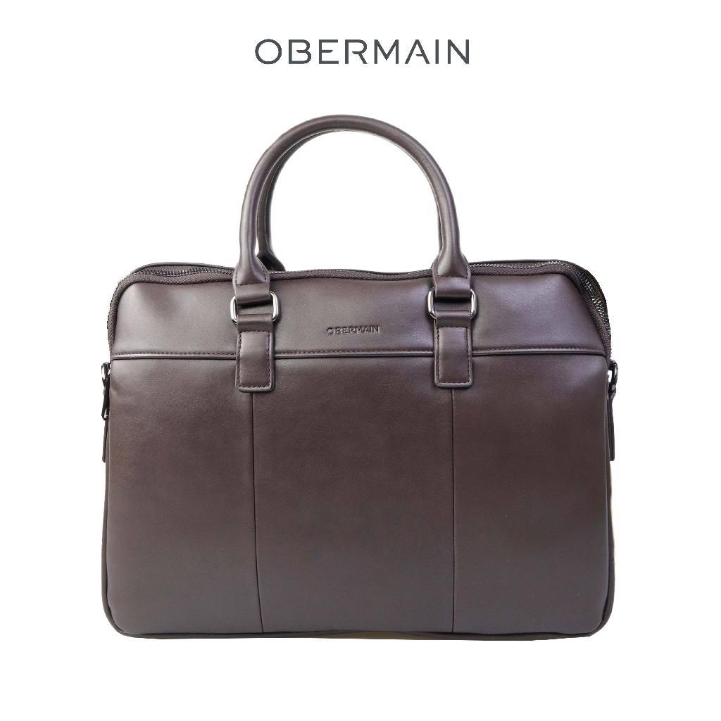 OBERMAIN Men's Document Bag / Synthetic Leather / Brown / OBD479P5 ...