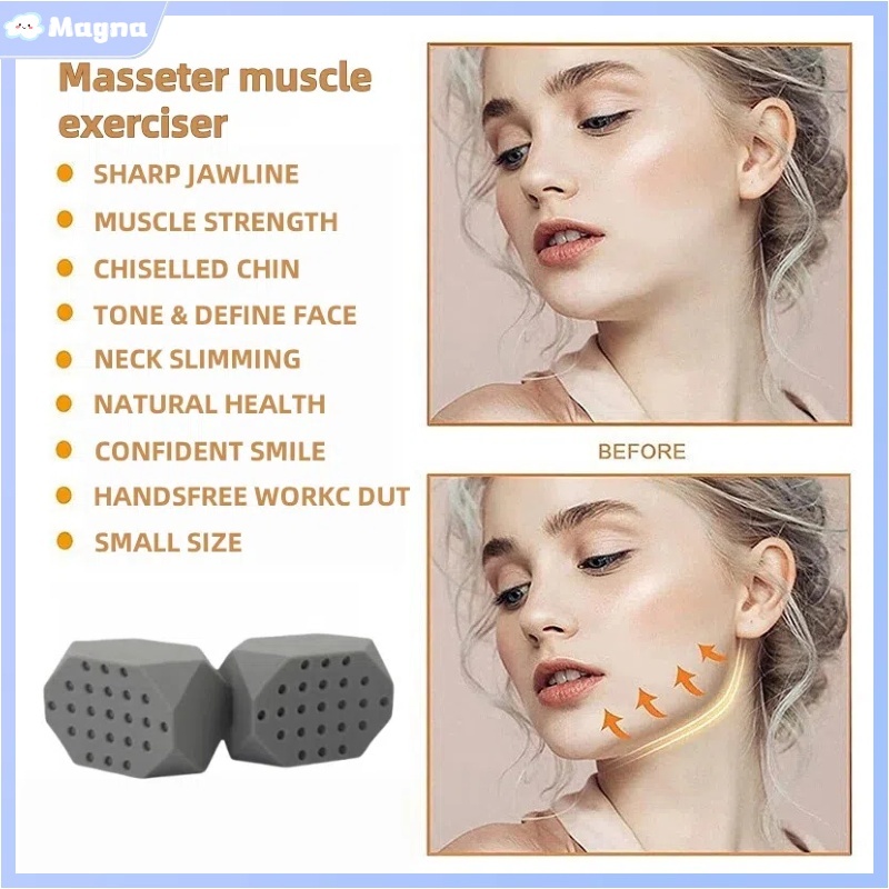[Ready]2PCS Face jaw Exercise Jawline Shaper Neck Face Toning Equipment Masseter Muscle Trainer ...