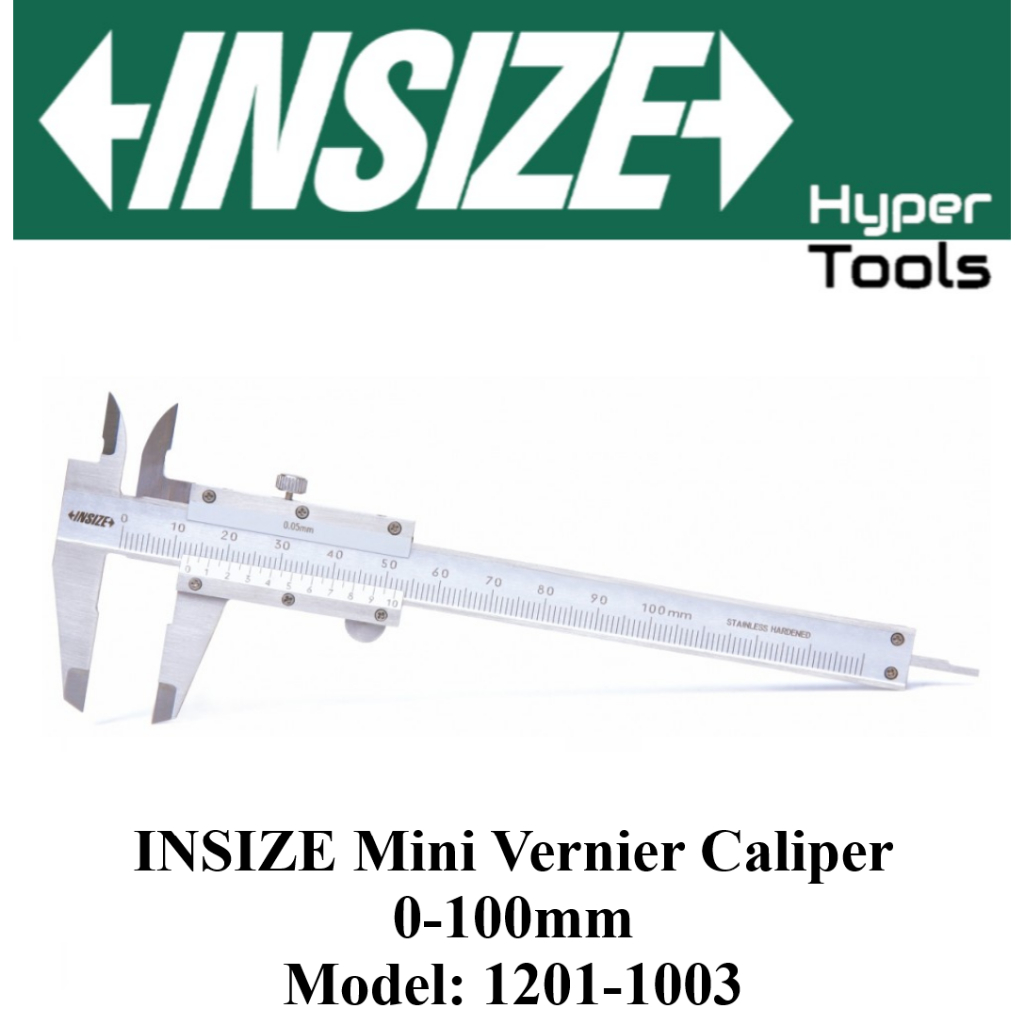 INSIZE Mini Vernier Caliper (Range: 0-100mm / Graduation: 0.05mm ...