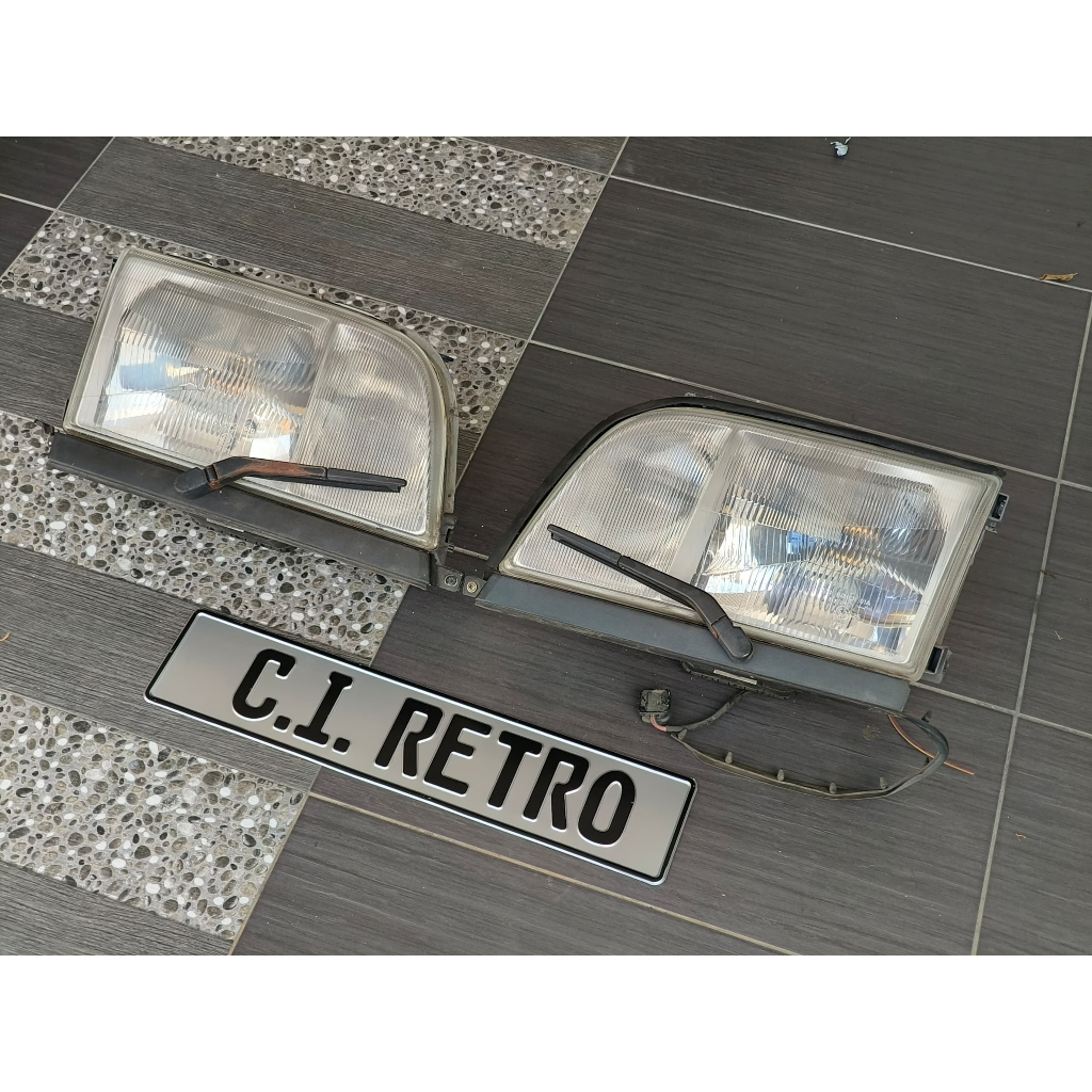 W140 FRONT HEAD LAMP LIGHT ASSEMBLY WIPER MOTOR WASHER SET MERCEDES ...
