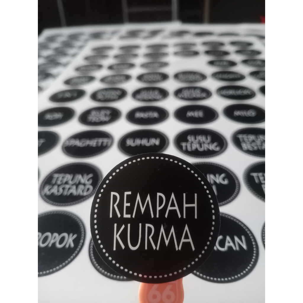 Sticker Label Rempah Bulat Hitam 4.5cm | Shopee Malaysia
