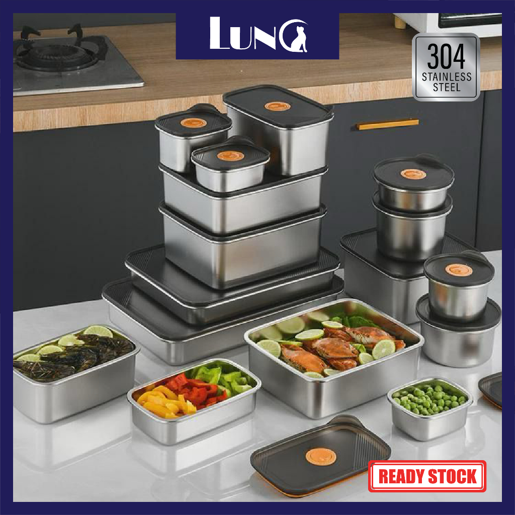 304 Stainless Steel Food Storage Containers Record Storage Date Lunch ...