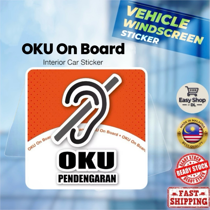 »OKU ON BOARD»Windshield Sticker Tampal lekat dalam Cermin Kereta Car ...