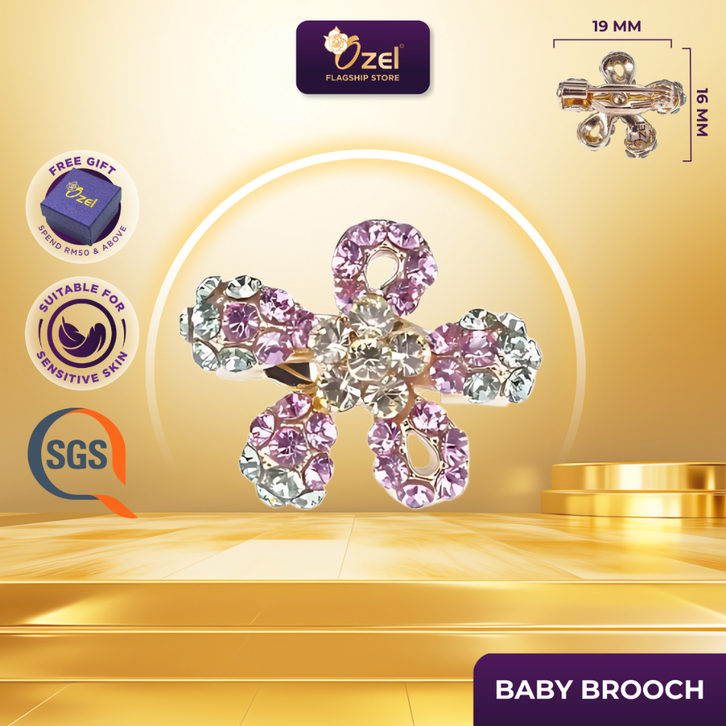 Ozel Brooch Flower Babybrooch G36024 | Kerongsang & Pin Tudung, Hijab ...