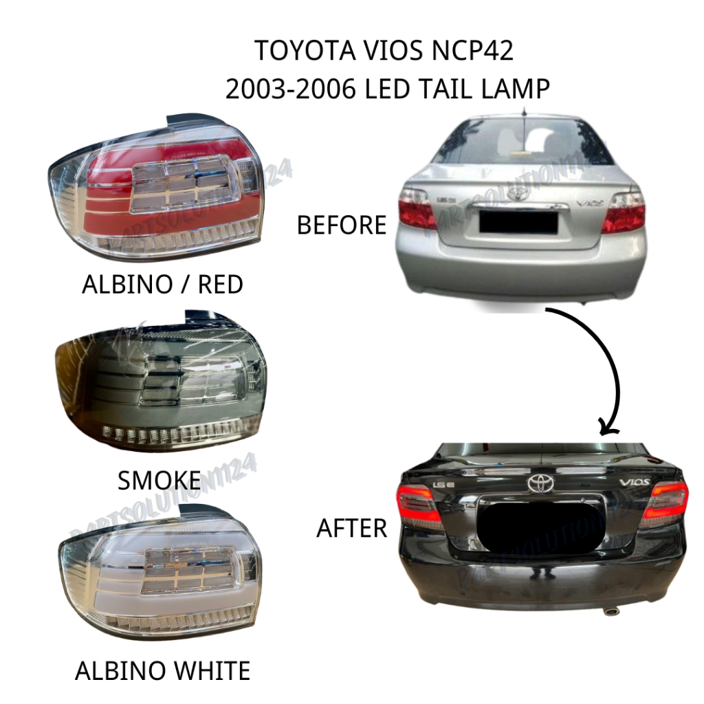NEW TOYOTA VIOS NCP42 TAIL LAMP WITH RUNING SIGNAL AND WELCOME LIGHT ...
