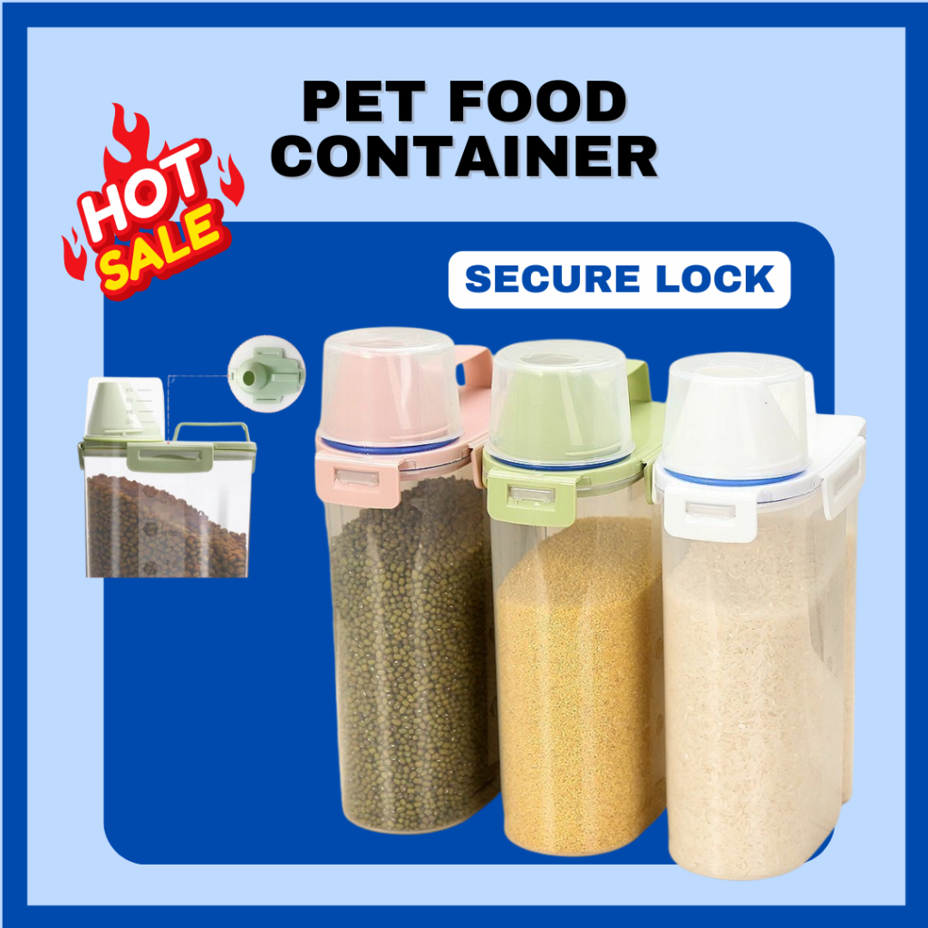 Pet Food Container Storage Container Dispenser Cat Tupperware Bekas ...