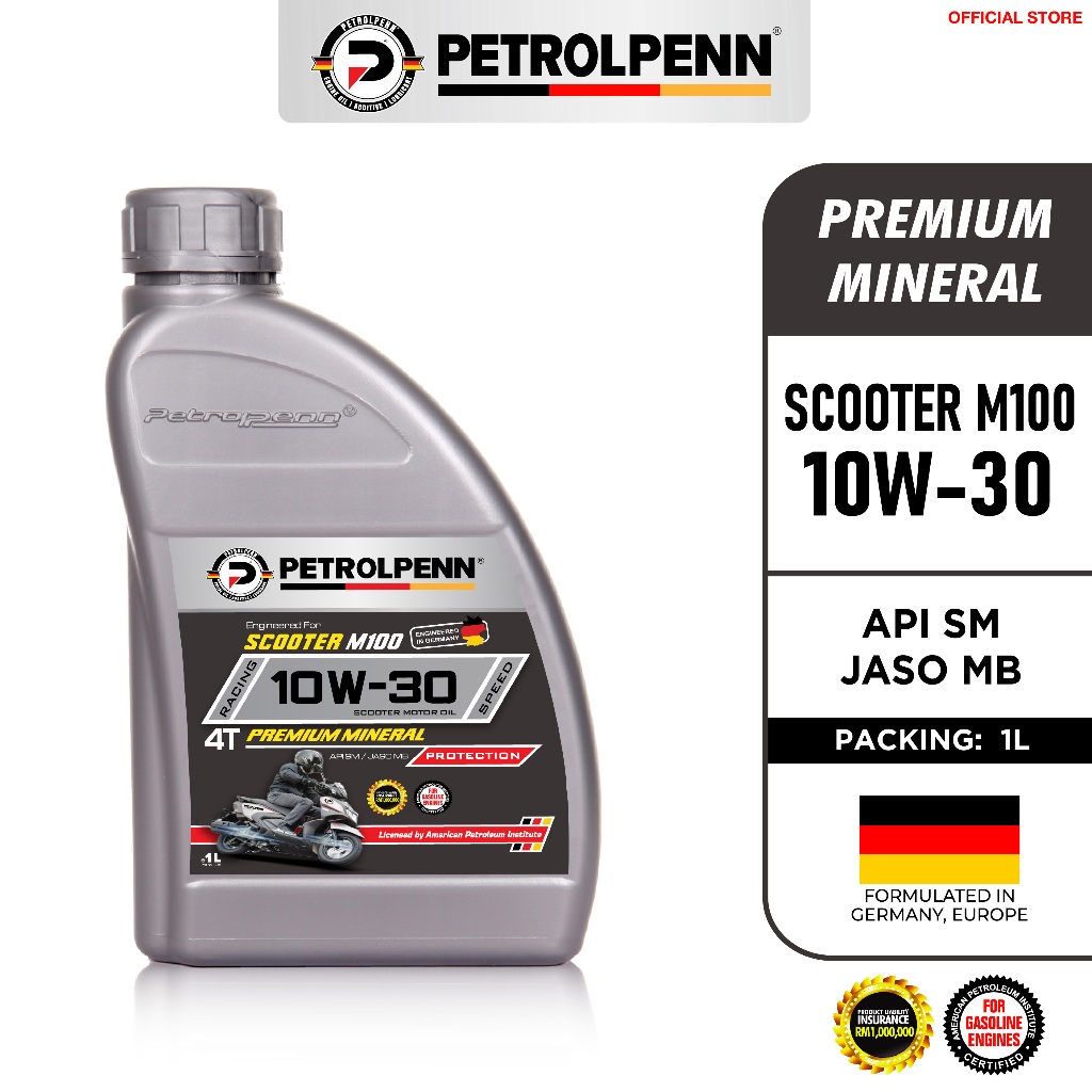 PETROLPENN Scooter M100 4T 10W-30 Premium Mineral (1L) for Scooter ...