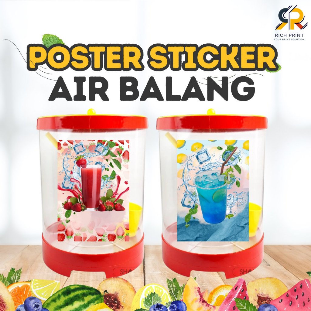Ready Stock Sticker Air Balang Air Buah Waterproof Kalis Air Tahan Lama ...