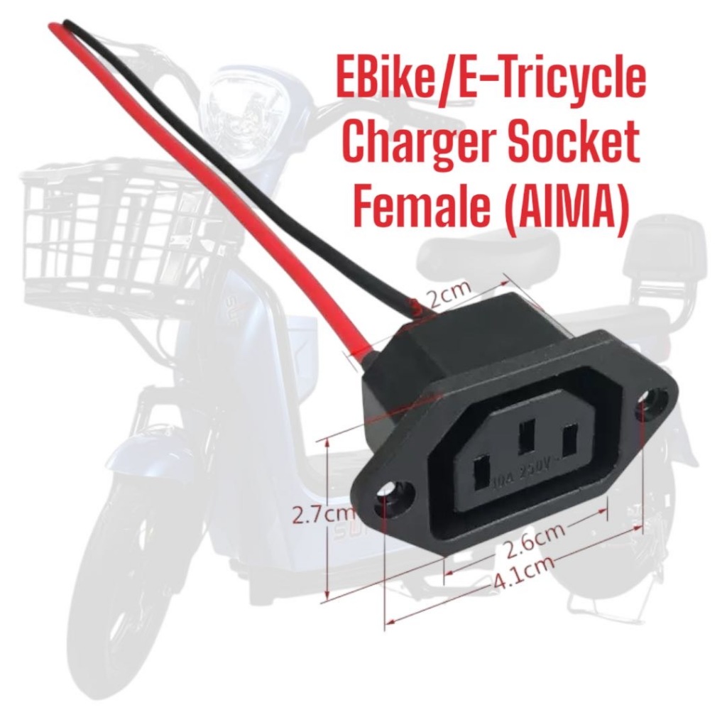 AIMA Ebike Battery Charger Socket Tricycle Electric Scooter Charging ...