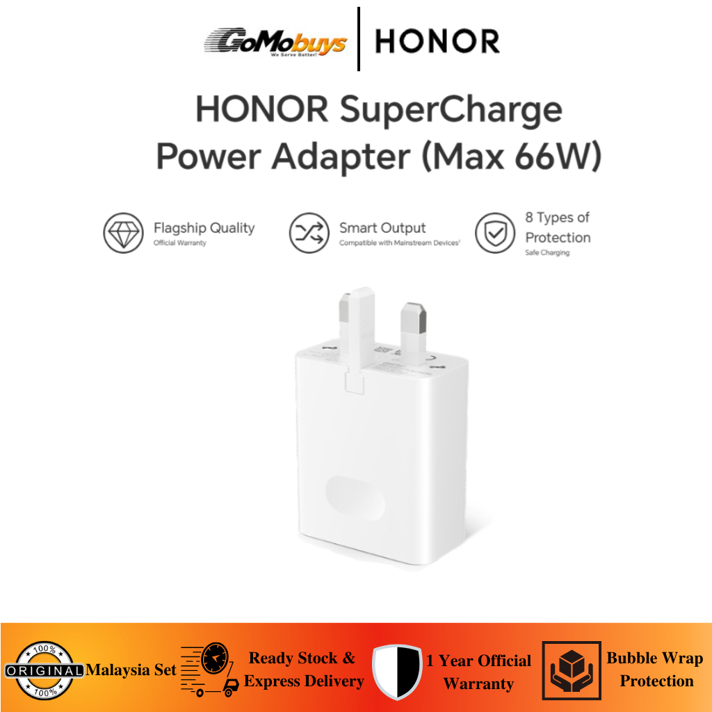 Honor SuperCharge Power Adapter(Max 66W) - Original Honor Malaysia | Shopee Malaysia