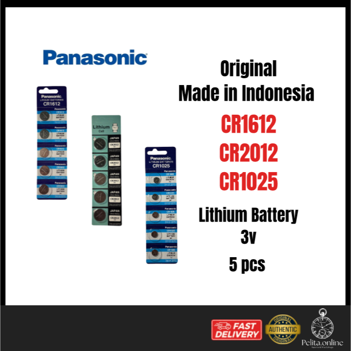 Panasonic CR1612 CR2012 CR1025 Genuine 3V Lithium Battery (5pcs per ...