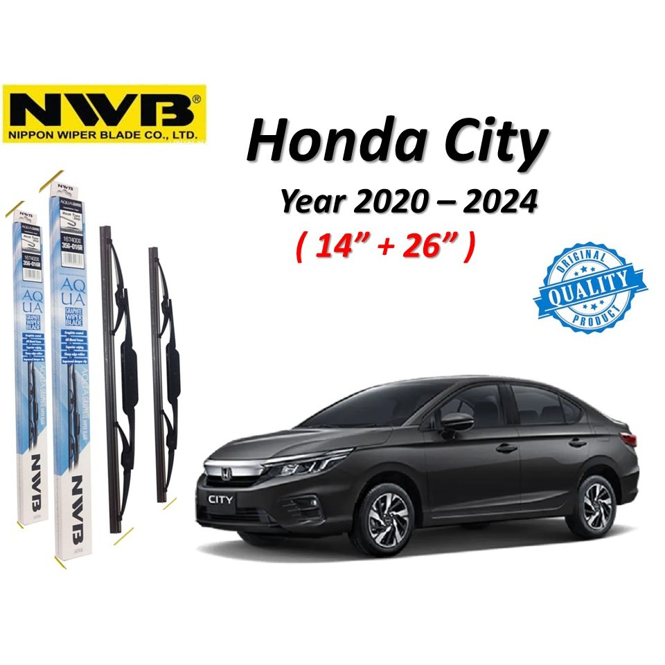 NWB Aqua Graphite Wiper For Honda City Year 2020 - 2024 ( 14" + 26" ) | Shopee Malaysia
