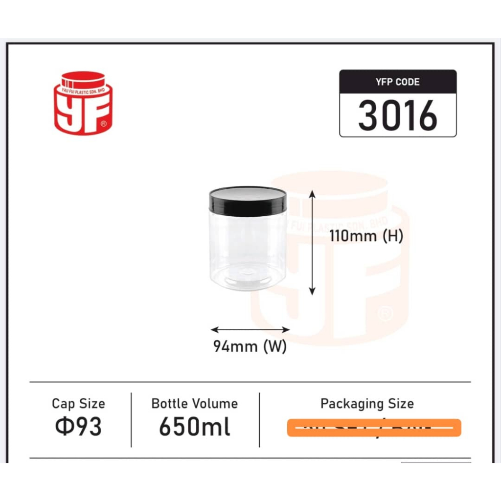 Balang Kosong /Balang Kuih Plastik Pet Container/Balang Biskut/YFP3016 ...