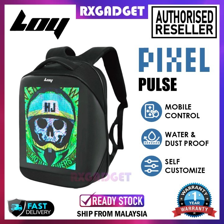 LOY Pixel Pulse LED Bag | Personalized Display | Waterproof | Ergonomic ...