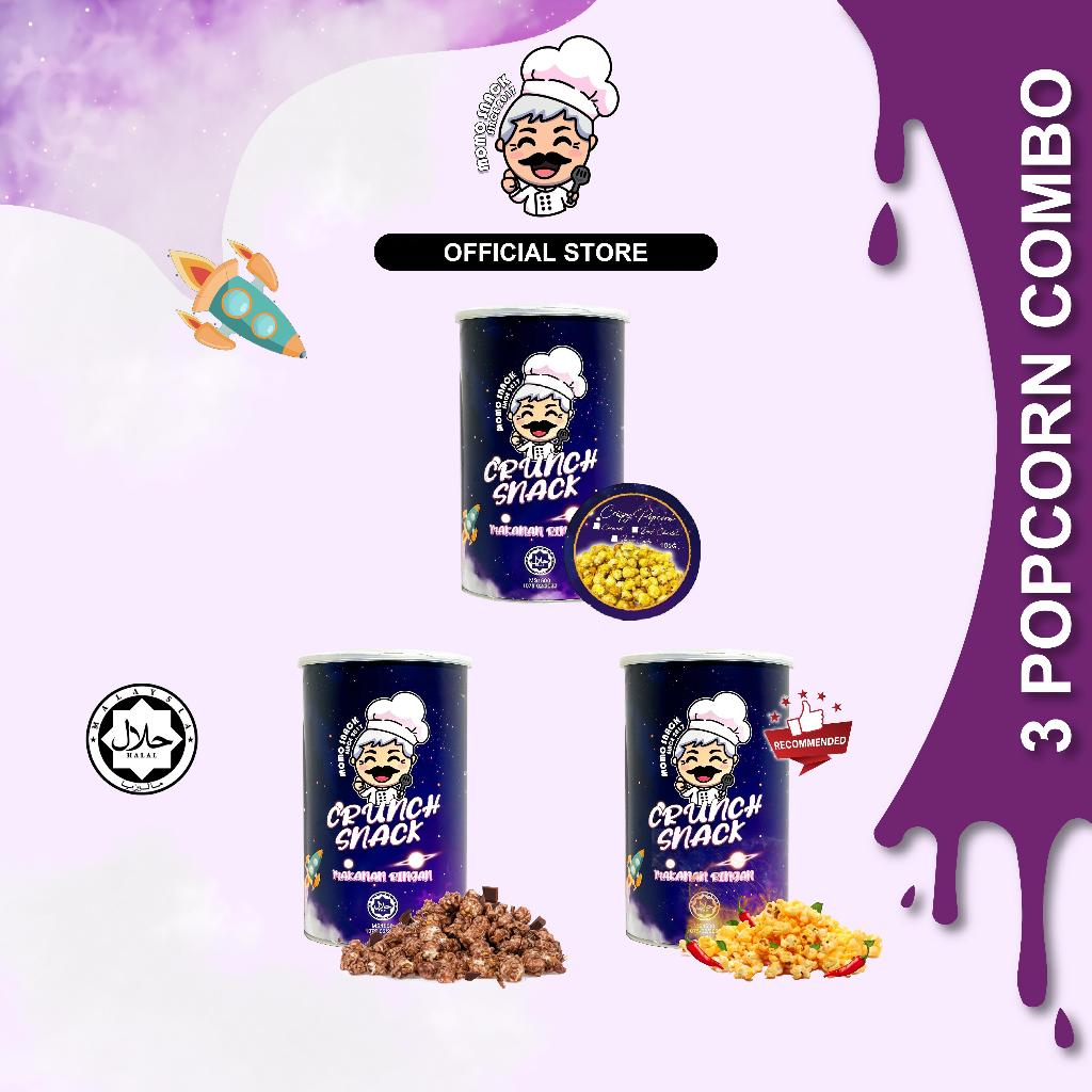 3 COMBO POPCORN FLAVOR ORI CARAMEL AND DARK CHOCOLATE AND SPICY CURRY ...