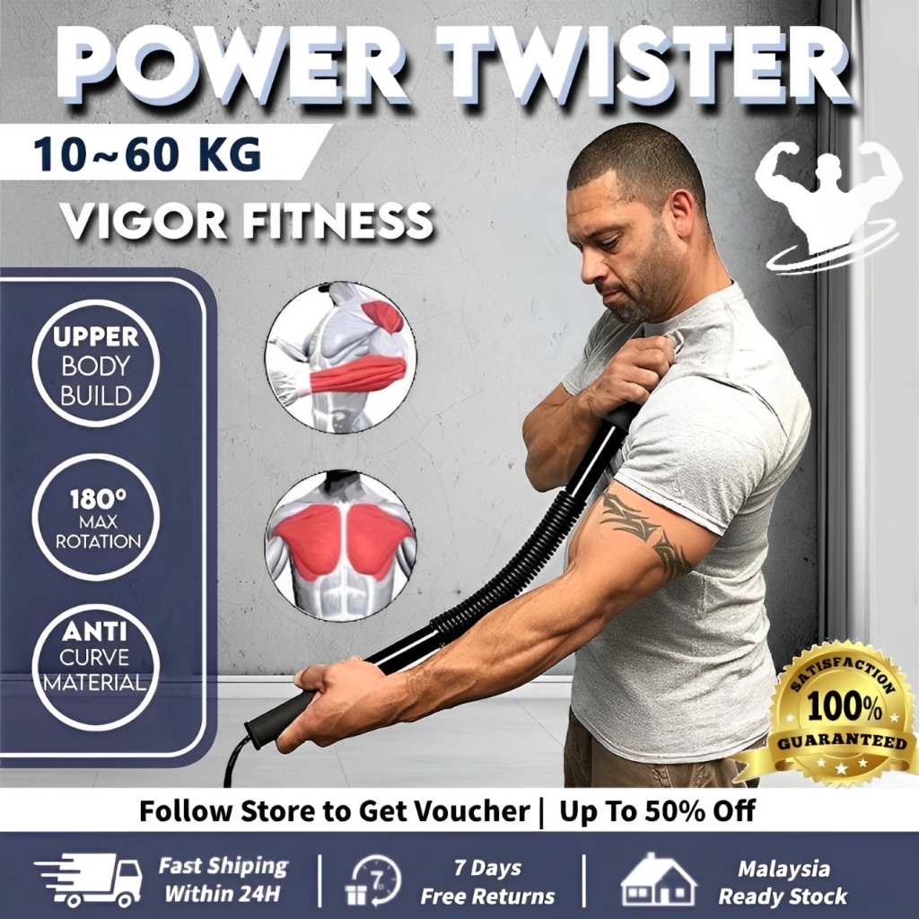 【48H Delivery】Spring Arm Strength Stick Power Twister Bar Hand and ...