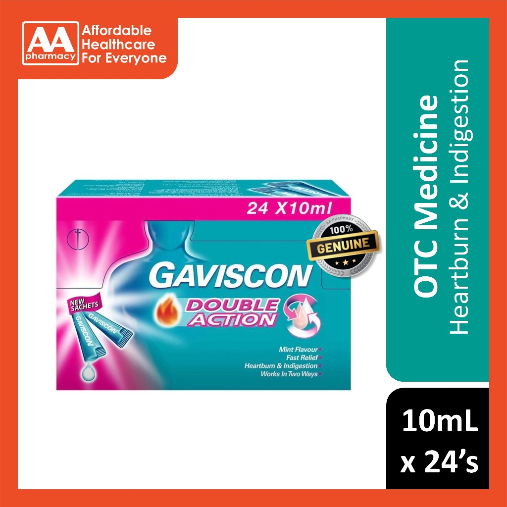 Gaviscon Double Action Liquid (Mint) Sachet 10mLx24's | Shopee Malaysia
