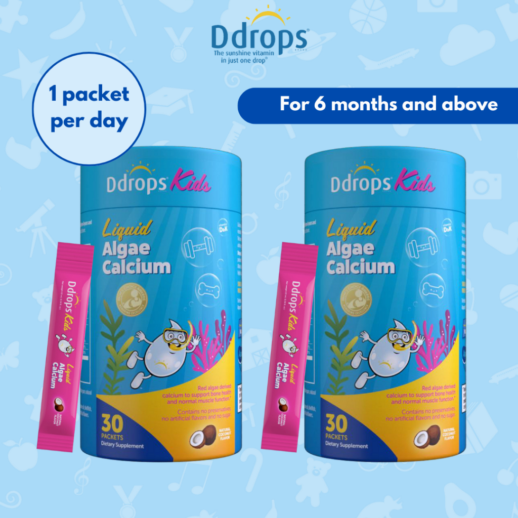 Calcium Combo For Kids Growth- Ddrops Kids Liquid Algae Calcium ...