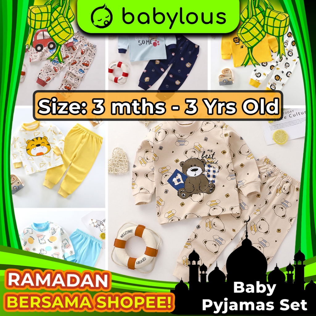 Baju Budak Bayi Kids Pyjamas Set Baju Tidur Bayi Long Sleeve Sleepwear ...
