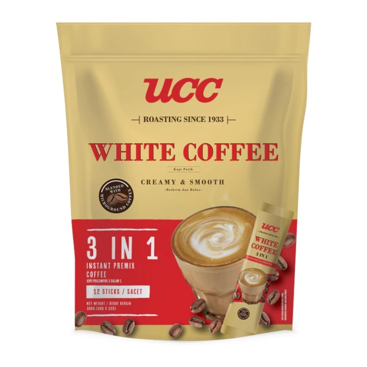UCC White Coffee Creamy & Smooth 3In1 Instant Premix Coffee 360g - 12 sachets x 30g (EXP:12/2026 ...