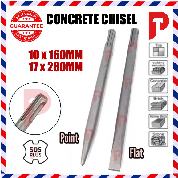 SDS Plus Chisel Bull Point Chisel 🔥 Ready Stocks 🔥 (Flat/Point ...