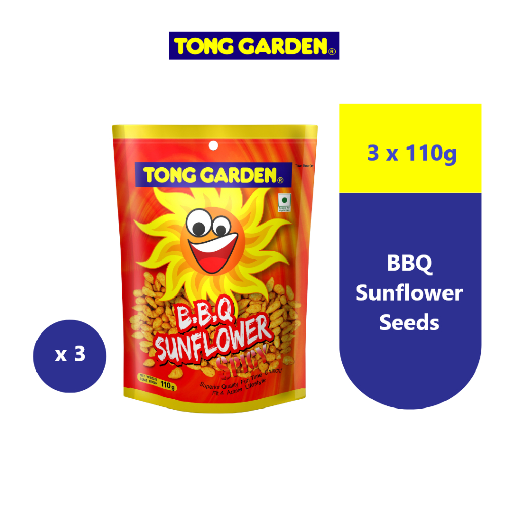 Tong Garden BBQ Sunflower Seeds 110g x 3 packets | Shopee Malaysia
