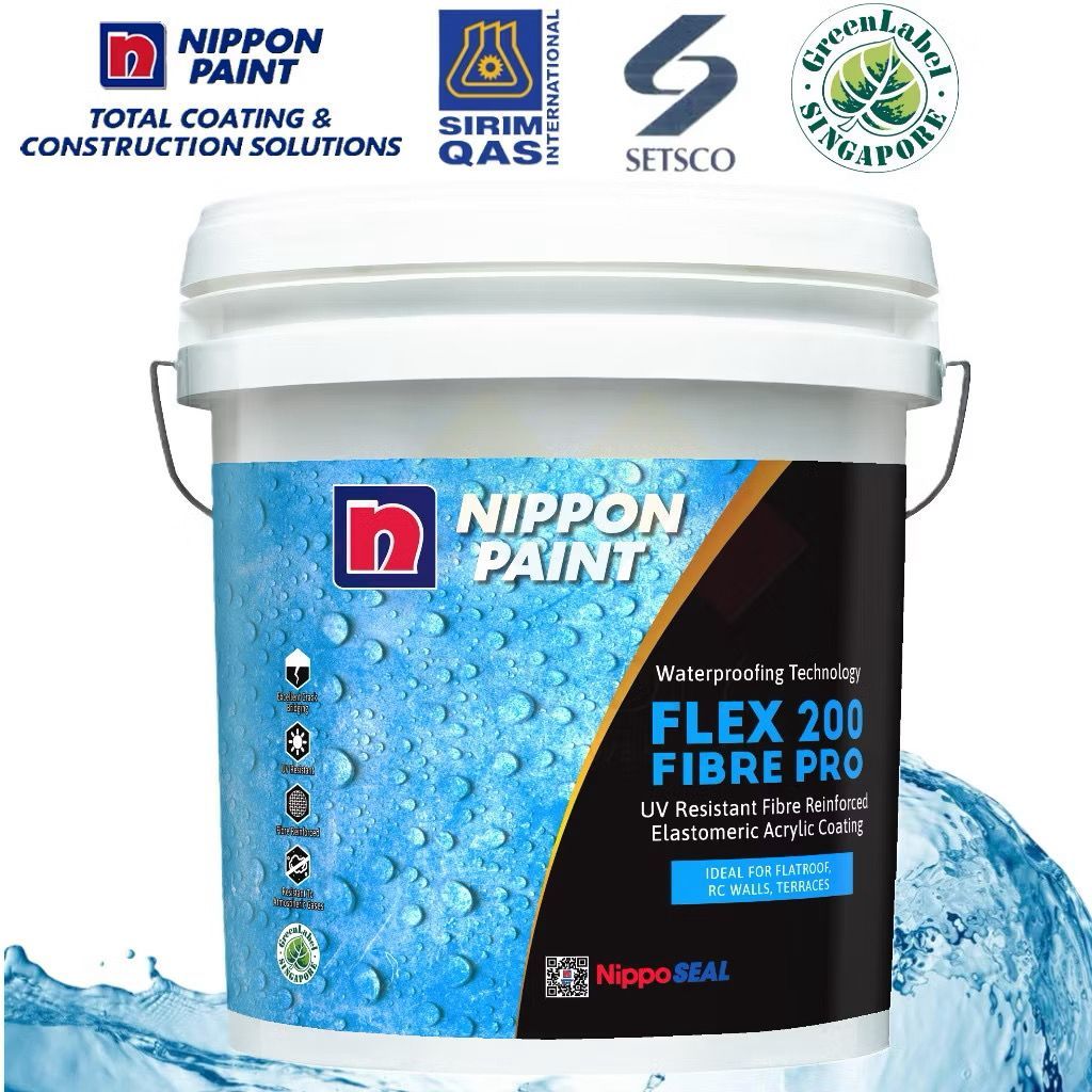 Nippon Waterproofing Flex 200 Fiber Pro 5KG | NippoSeal Flex 200 Pro WaterProofing Technology ...