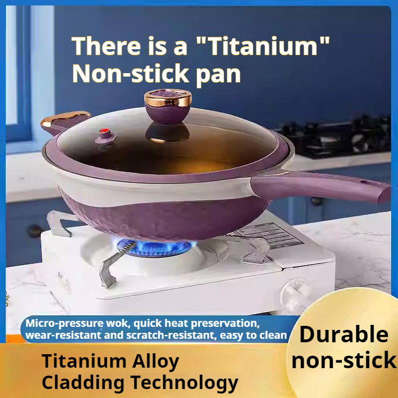 German Micro-Pressure Non-Stick Wok with Steamer-All-in-One Induction ...