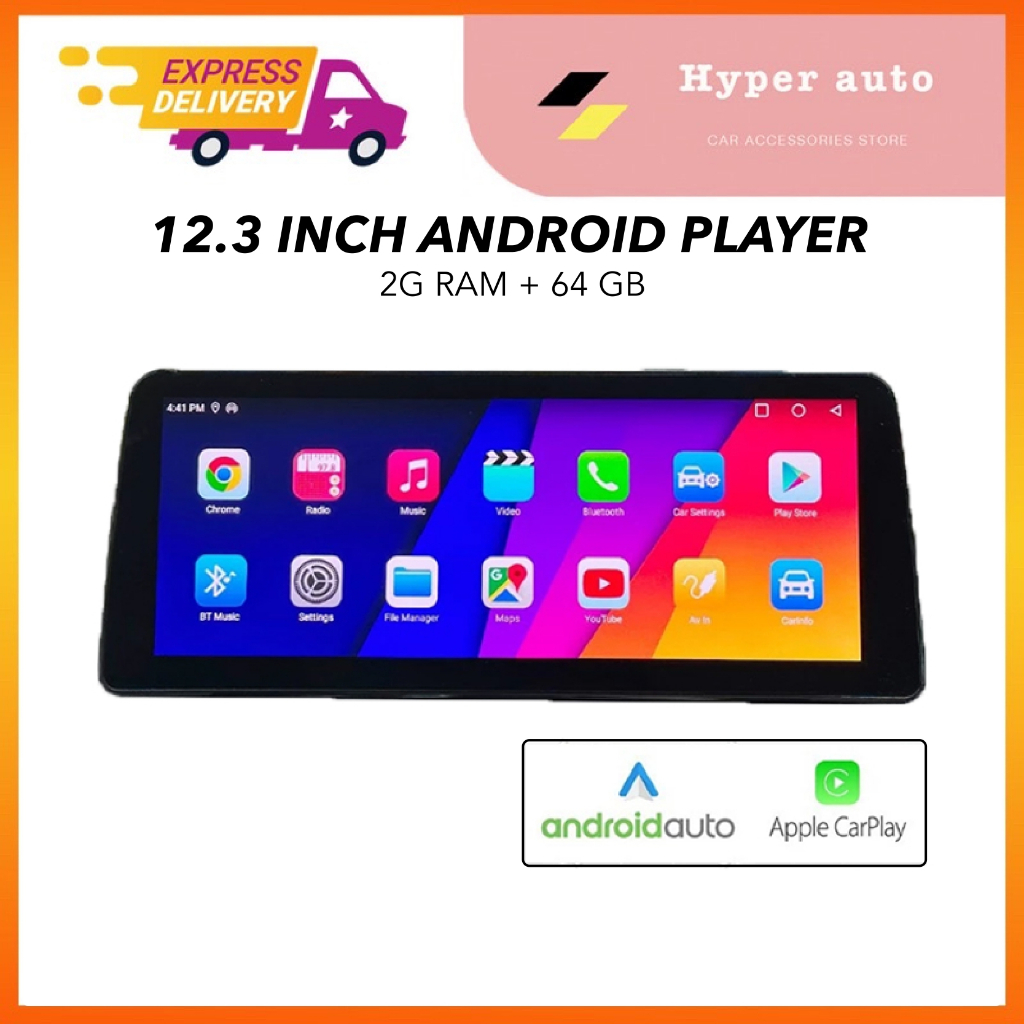 12.3 inch car android player BMW Style 4 + 64 GB Ram apple carplay ...