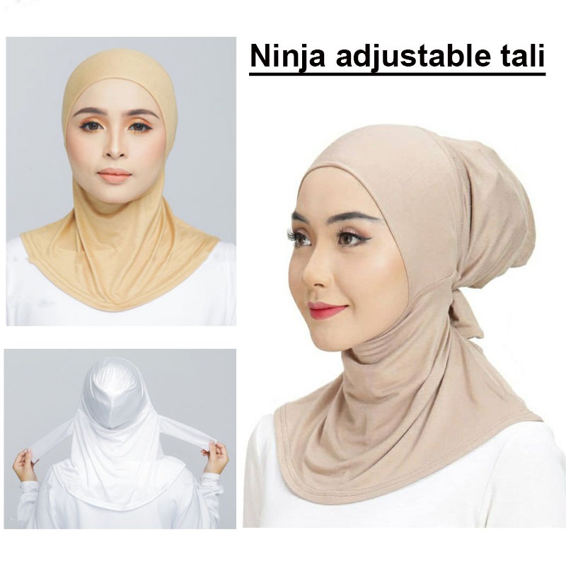 Tudung Inner Neck Tie Back | Anak Tudung Ninja adjustable tali | Shopee ...