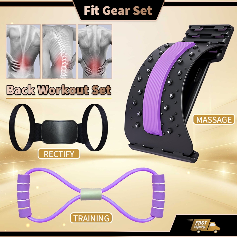 Pull Rope Elastic Bands Yoga Stretching Belt & Back Posture Correction ...